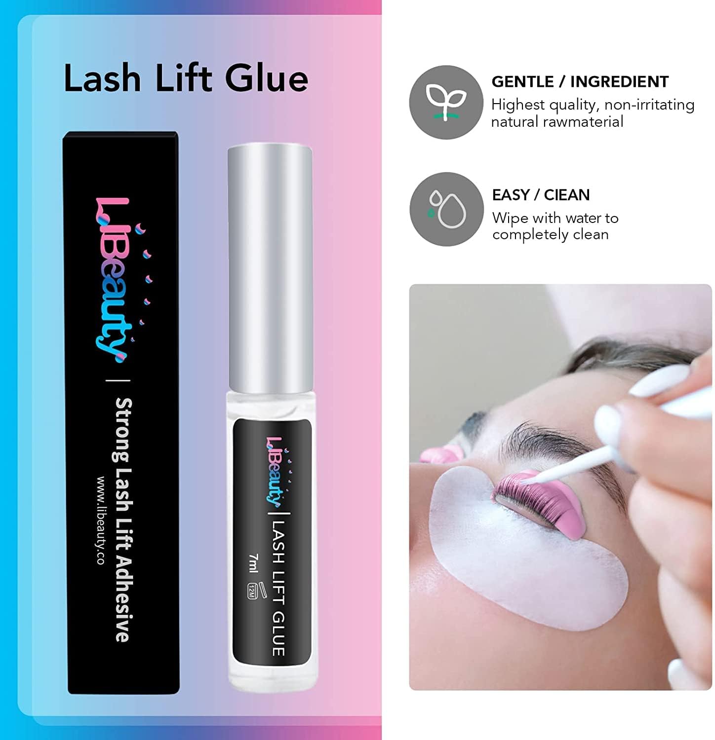 Libeauty Eyelash Lift and Color Kit Brow Lamination with Black Lash Perm Quick Lifting & Voluminous Coloring with Complete Tools DIY Use at Home & Salon Supplies