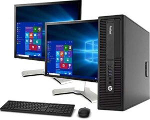 hp 600 g2 sff computer desktop pc, intel core i5-6500 3.2ghz processor, 16gb ram, 512gb m.2 ssd,wireless keyboard & mouse, wifi | bluetooth, hp dual 23.8-inch lcd monitor, windows 10 pro (renewed)