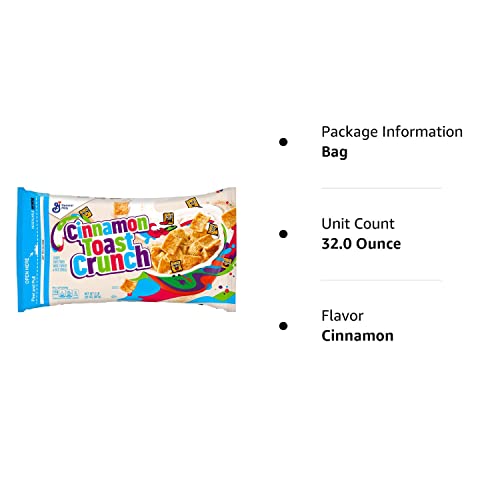 Cinnamon Toast Crunch Breakfast Cereal, Crispy Cinnamon Cereal, Value Bag, 32 oz