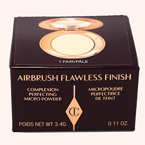 Charlotte Tilbury Mini Airbrush Flawless Finish Setting Pressed Compact Makeup Face Powder for Women - 1 Fair