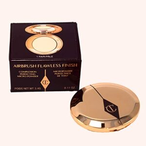 Charlotte Tilbury Mini Airbrush Flawless Finish Setting Pressed Compact Makeup Face Powder for Women - 1 Fair