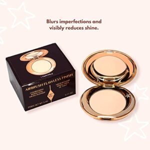 Charlotte Tilbury Mini Airbrush Flawless Finish Setting Pressed Compact Makeup Face Powder for Women - 1 Fair