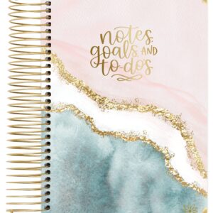 bloom daily planners New UNDATED Hardcover Calendar & Daily Bound To Do List Spiral Notebook - Notes, Goals, to Do's Planning System - 8.25" x 6.5" - Daydream Believer