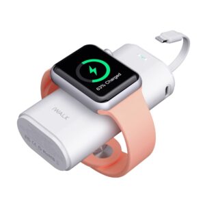 iwalk portable charger for iwatch, 9000mah power bank with built in cable, battery pack charger portable compatible with apple watch series 8/7/6/se/5/4/3/2, iphone14/13/12/12 pro max/ 11/6s