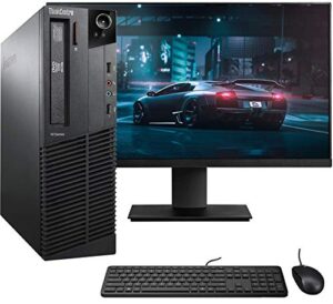 lenovo small form computer desktop pc, intel core i5 3.10 ghz, 16gb ram, 120gb ssd, 1tb hard drive,wifi | bluetooth, hdmi, new 19" lcd monitor, nvidia geforce gt 1030 2gb ddr5, win 10 (renewed)