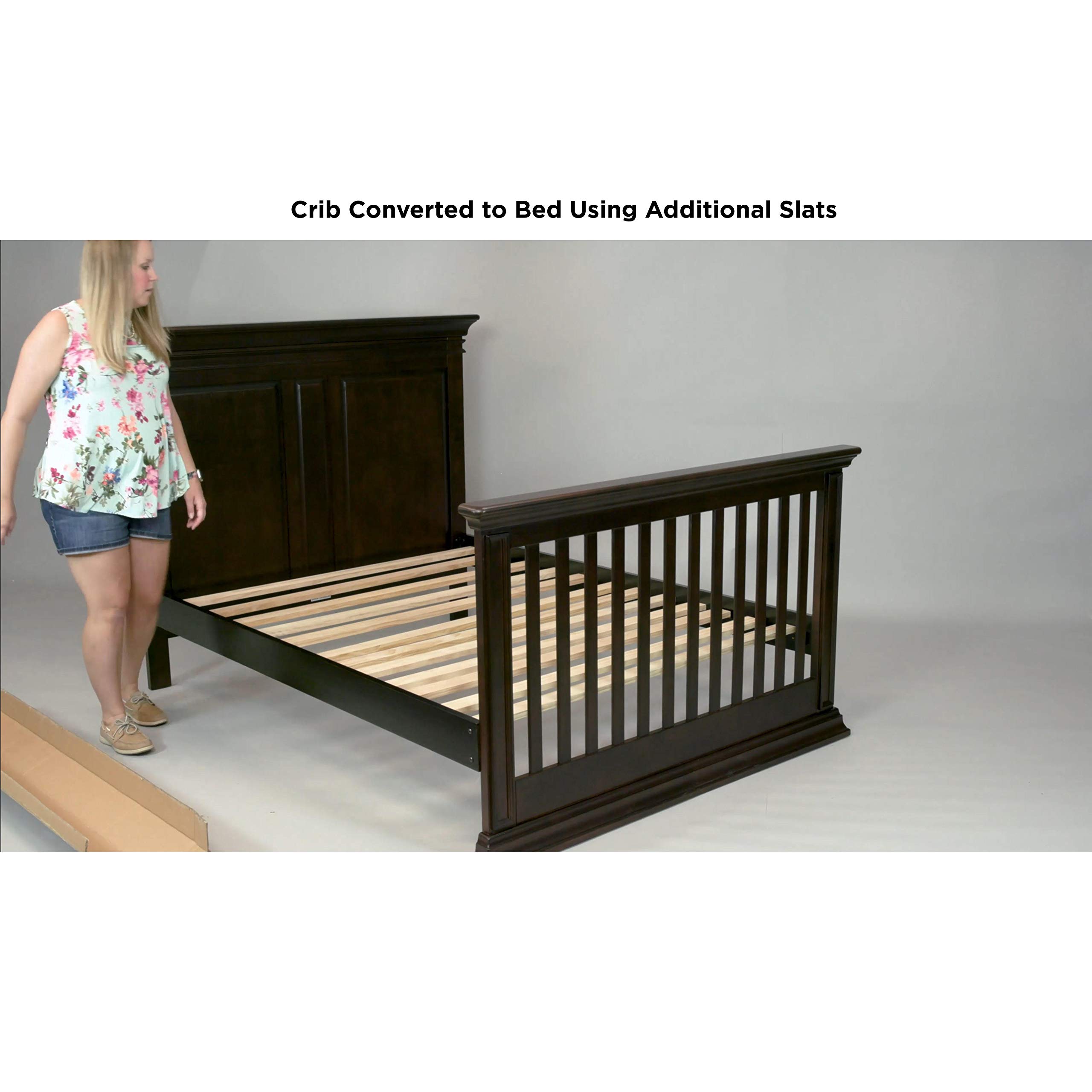 CC KITS Set of Eight (8) 52 1/2 Inch Full/Double Size Solid Wood Support Bed Slats｜Use Crib Conversion Kits｜Platform Frame for Mattress｜Bunkie Board, Box Spring or Foundation Replacement Option