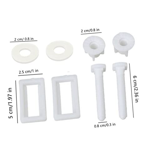 Rectangular Toilet Seat Hinge Bolt Screws Universal plastic fixing hinge with nut and washer Split toilet One-piece toilet seat hinges replacement parts 2pc