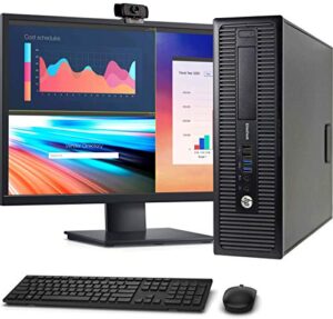 hp 800 g1 sff computer desktop pc, intel core i5 3.2ghz, 16gb ram, 512gb m.2 ssd, wireless keyboard & mouse, wifi | bluetooth,1080p webcam, new 23.8" lcd monitor, win 10 pro (renewed)