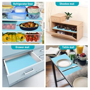 Wkae 6 rolls EVA Refrigerator Mats ，Washable Fridge Shelf Liners ，Non-Slip Can be Cut Drawers Table Kitchen Cupboard PlasticTable Placemats Non-Adhesive，59inch×17inch