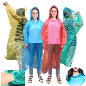 rain ponchos for adults disposable poncho for disney world 20 pack panchos rain adult bulk emergency waterproof plastic raincoat with hood lightweight pocket camping throw away men women compact pncho