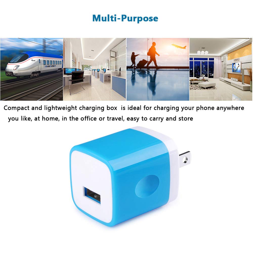 USB Plug in Wall Charger, Fast Charger Box for iPhone, USB Block, NonoUV 4Pack Single Port Charger Plug Power Adapter for iPhone 15 14 13 12 11 Pro Max SE XR XS X 8 7 6 6s Plus,Android,Samsung,Kindle