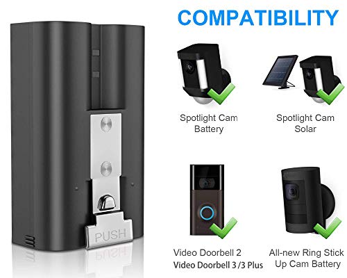 Charging Station and 1 Packs Rechargeable 3.65V Lithium-Ion Battery Battery That is Compatible with Ring, for Video Doorbell 2/3 and Spotlight Cam Battery 6400mAh （ 2023 Stronger Compatibility）