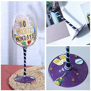 NymphFable Hand-painted Retirement Wine Glass Personalised Gift for Friend Family 15oz (Multi-Retirement)