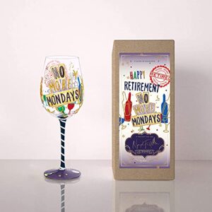 NymphFable Hand-painted Retirement Wine Glass Personalised Gift for Friend Family 15oz (Multi-Retirement)