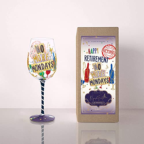 NymphFable Hand-painted Retirement Wine Glass Personalised Gift for Friend Family 15oz (Multi-Retirement)