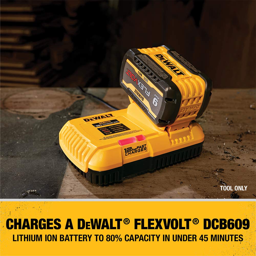 DEWALT Battery Charger, 20V + Flexvolt Fast Charger (DCB1112)