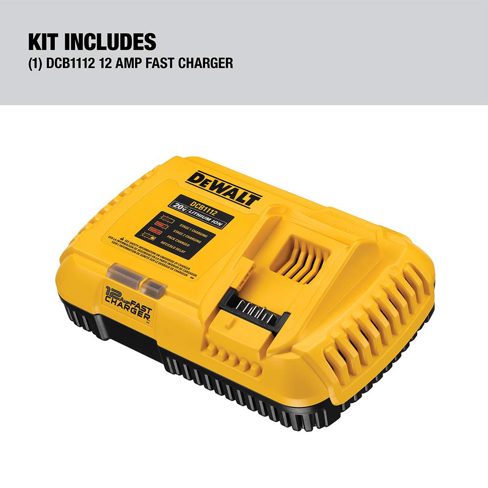 DEWALT Battery Charger, 20V + Flexvolt Fast Charger (DCB1112)