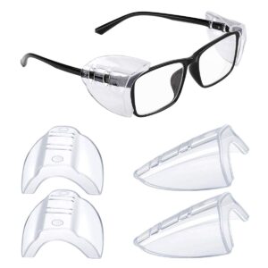 eye glasses side shields, flexible slip on side shields for prescription glasses fits small to medium eyeglasses (clear-2)