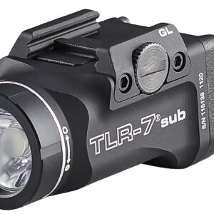 Streamlight 69400 TLR-7 Sub 500-Lumen Pistol Light Without Laser Designed Exclusively and Solely for Railed Glock 43X Mos/48 Mos/43X Rail/48 Rail Handguns, Includes Mounting Kit with Key, Black