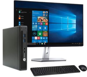 hp elitedesk 800 g1 tiny computer micro tower pc, intel core i5 processor, 16gb ram, 250gb ssd,wireless keyboard & mouse, wifi | bluetooth, 22" fhd led monitor, win 10 pro (renewed)