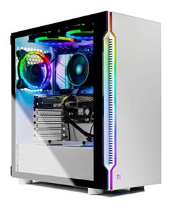 skytech archangel 3.0 gaming computer pc desktop - ryzen 7 3700x 8-core 3.6ghz, rtx 3060 12gb, 1tb ssd, 16gb ddr4 3200, rgb fans, ac wifi, 600w gold psu, windows 11 home 64-bit, white