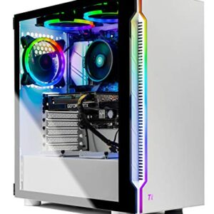 SkyTech Archangel 3.0 Gaming Computer PC Desktop - Ryzen 7 3700X 8-Core 3.6GHz, RTX 3060 12GB, 1TB SSD, 16GB DDR4 3200, RGB Fans, AC WiFi, 600W Gold PSU, Windows 11 Home 64-bit, White