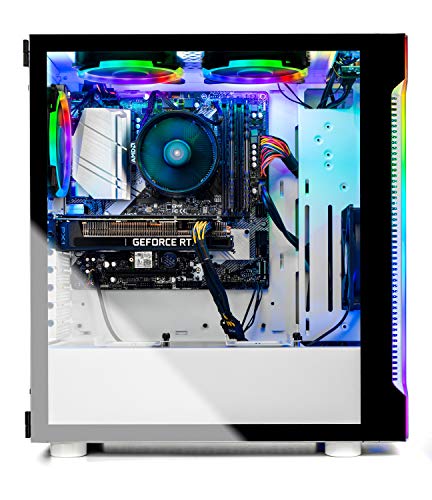 SkyTech Archangel 3.0 Gaming Computer PC Desktop - Ryzen 7 3700X 8-Core 3.6GHz, RTX 3060 12GB, 1TB SSD, 16GB DDR4 3200, RGB Fans, AC WiFi, 600W Gold PSU, Windows 11 Home 64-bit, White