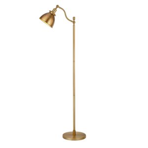 Beverly 65" Tall Floor Lamp with Metal Shade in Brass/Brass