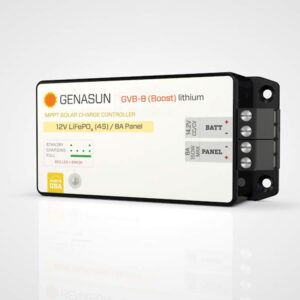 Genasun GVB-8-Li-14.2V, Voltage Boosting MPPT Solar Charge Controller for 4S LiFePO4 Batteries. Recommended for Panel up to 105 W and Vmp 13 V (9V-Nominal)