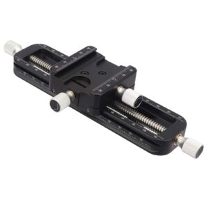 Haoge FM-160 Wormdrive Macro Rail for Macro Photography Track, Focus Stacking Precision Focus Slider/Close-up Shooting Clamp Plate Fine-Tuning Screw Rod