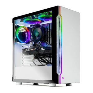 skytech archangel 3.0 gaming computer pc desktop - ryzen 5 3600 6-core 3.6ghz, rtx 3060 12gb, 1tb ssd, 16gb ddr4 3200, rgb fans, ac wifi, 600w gold psu, windows 11 home 64-bit, white