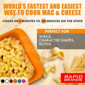 Rapid Mac Cooker | Microwave Macaroni & Cheese in 5 Minutes | Perfect for Dorm, Small Kitchen or Office | Dishwasher-Safe, Microwaveable, BPA-Free… (Blue & Orange, 2-Pack)