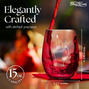 shop4ever® Just Engaged Wedding Ring Finger Engraved Stemless Wine Glass Bride To Be Gift