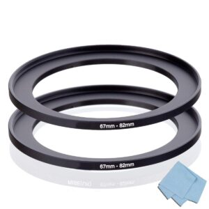 67mm-82mm step up ring 67mm lens to 82mm filter (2 pack), wh1916 camera lens filter adapter ring lens converter accessories