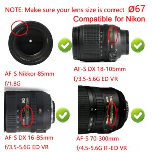 67mm-82mm Step Up Ring 67mm Lens to 82mm Filter (2 Pack), WH1916 Camera Lens Filter Adapter Ring Lens Converter Accessories