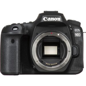 Canon EOS 90D DSLR Camera (Body Only) (3616C002) + 64GB Memory Card + Case + Corel Photo Software + 2 x LPE6 Battery + External Charger + Card Reader + LED Light + HDMI Cable + More (Renewed)