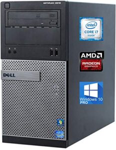 dell optiplex 3010 mini-tower desktop pc, intel quad-core i7-3770 upto 3.90 ghz, 16gb ram, 1tb ssd, radeon hd 6450 1gb, dvd, vga, dvi, hdmi, wi-fi, bluetooth - windows 10 pro (renewed)