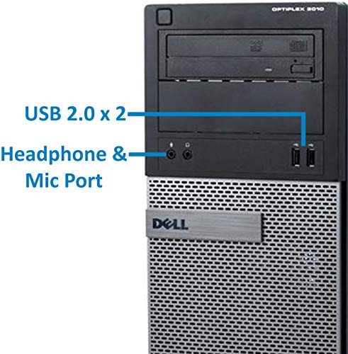 Dell Optiplex 3010 Mini-Tower Desktop PC, Intel Quad-Core i7-3770 Upto 3.90 GHz, 16GB RAM, 512GB SSD, Radeon HD 6450 1GB, DVD, VGA, DVI, HDMI, Wi-Fi, Bluetooth - Windows 10 Pro (Renewed)