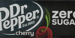 Dr Pepper Cherry Zero Sugar Soda, 12 fl oz cans (Pack of 12)