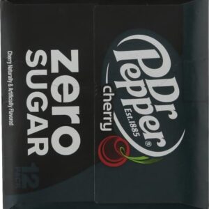 Dr Pepper Cherry Zero Sugar Soda, 12 fl oz cans (Pack of 12)