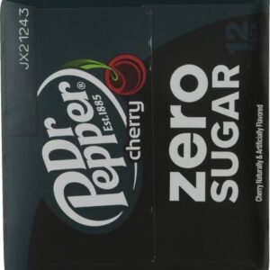 Dr Pepper Cherry Zero Sugar Soda, 12 fl oz cans (Pack of 12)