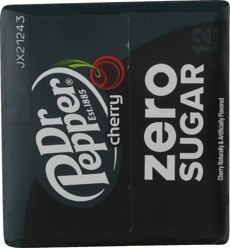 Dr Pepper Cherry Zero Sugar Soda, 12 fl oz cans (Pack of 12)