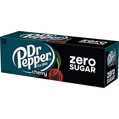 Dr Pepper Cherry Zero Sugar Soda, 12 fl oz cans (Pack of 12)