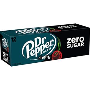 Dr Pepper Cherry Zero Sugar Soda, 12 fl oz cans (Pack of 12)