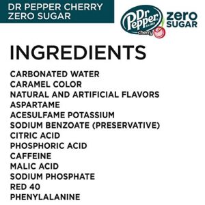 Dr Pepper Cherry Zero Sugar Soda, 12 fl oz cans (Pack of 12)