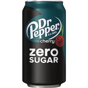 Dr Pepper Cherry Zero Sugar Soda, 12 fl oz cans (Pack of 12)