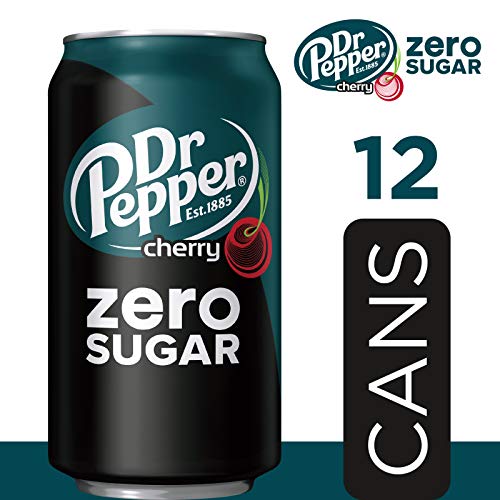 Dr Pepper Cherry Zero Sugar Soda, 12 fl oz cans (Pack of 12)