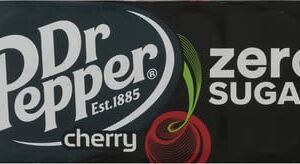 Dr Pepper Cherry Zero Sugar Soda, 12 fl oz cans (Pack of 12)