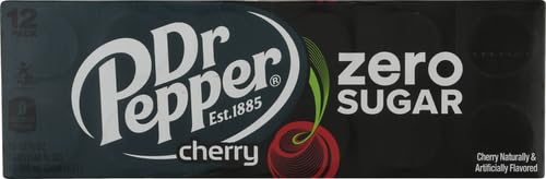 Dr Pepper Cherry Zero Sugar Soda, 12 fl oz cans (Pack of 12)