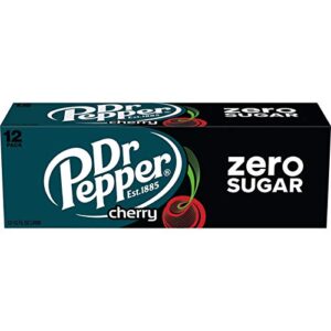 Dr Pepper Cherry Zero Sugar Soda, 12 fl oz cans (Pack of 12)